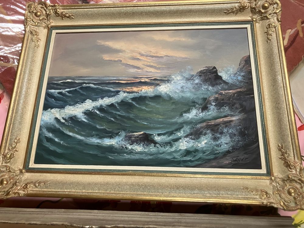 Ölgemälde Meer Brandung Küste signiert gerahmt (Gebraucht) in Frick für CHF 9 – nur Abholung auf ...