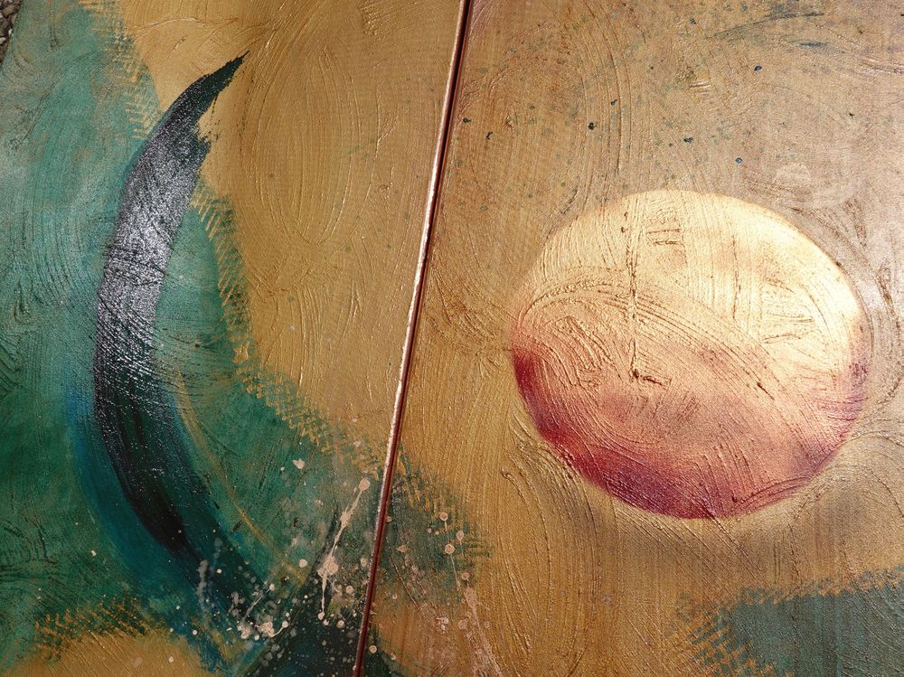 Japanische Enso J296 ⚡️ Großes Bild Triptychon 95x150cm | Kaufen auf Ricardo