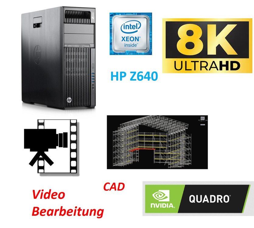 PC HP Workstation Z640 128GB Win11 1.2TB SSD RTX 4000 (Gebraucht) in ...