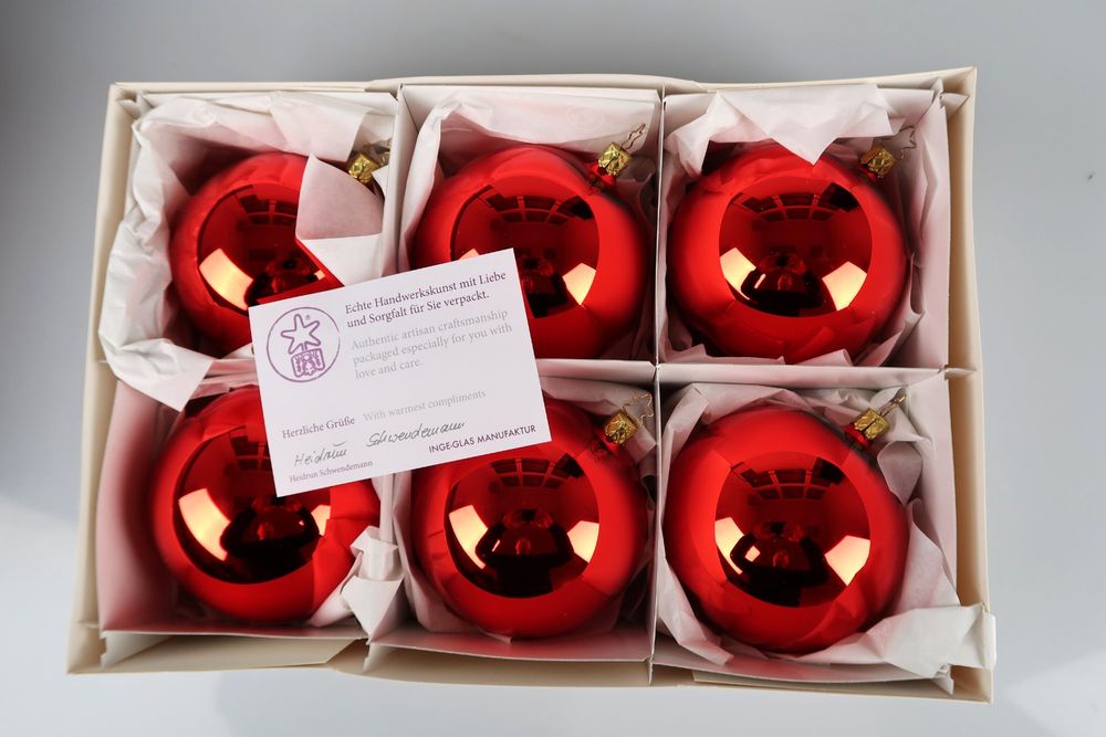 INGE-GLAS Weihnachtskugeln Rot Glanz 10 cm (Gebraucht) in Rüti ZH für ...