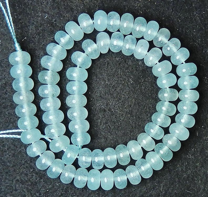 1 Strang echte Ice Blue Aquamarin Rondellen Perlen 8x5 mm (Neu (gemäss ...