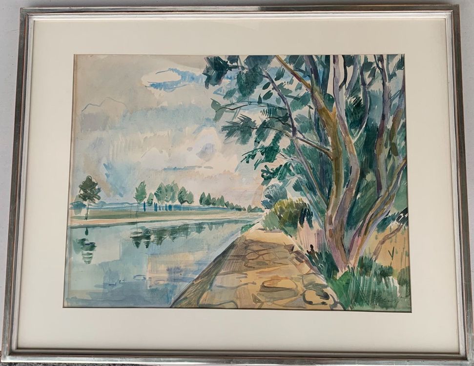 Martin Alfred Christ grosses Aquarell | Kaufen auf Ricardo