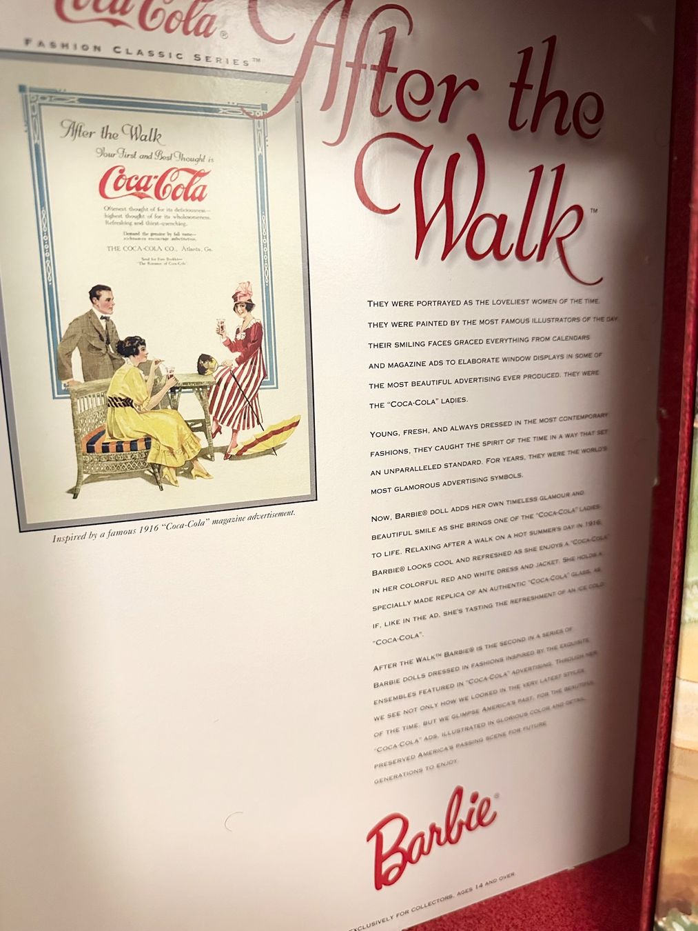 MATTEL BARBIE COCA COLA AFTER THE WALK 1997 COLLECTORs neu (Neuf avec ...