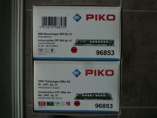 Neuwertig - PIKO 96853 2-teiliges Set SBB RBe 4/4 1447 (Neu und ...