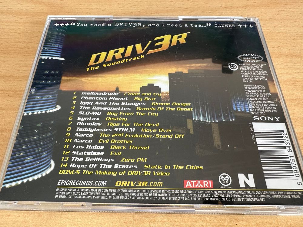 Various – Driv3r - The Soundtrack (Gebraucht) in Rikon im Tösstal für ...
