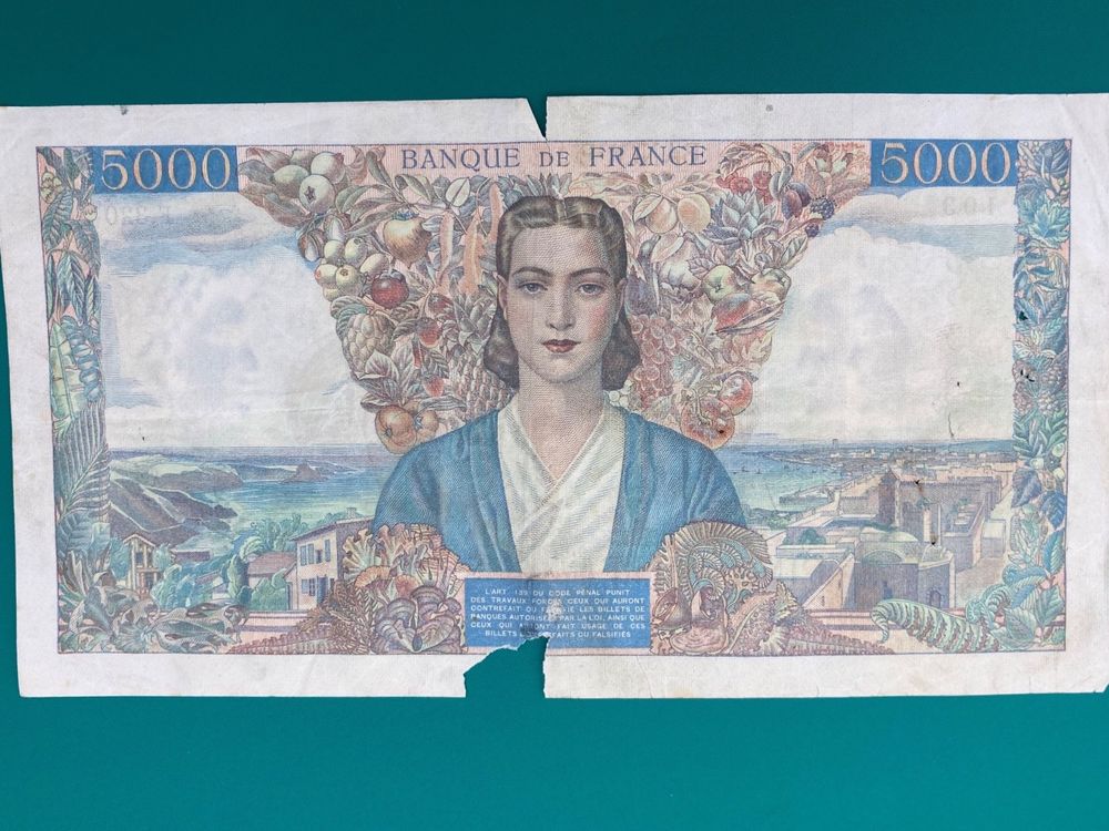 2 Billet de 5000 Francs 1945 (Gebraucht) in Lumino für CHF 82 – mit ...