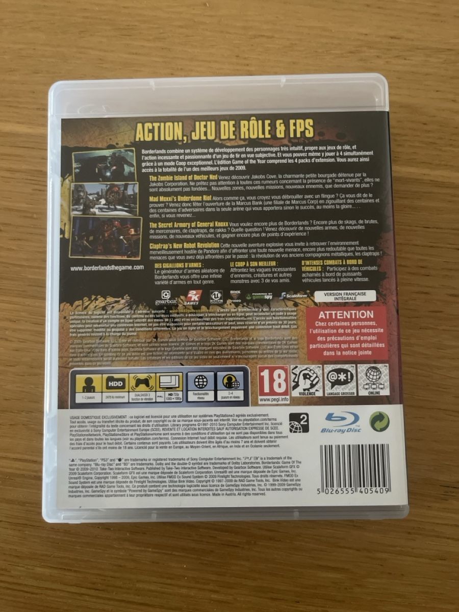 Borderlands Game of The Year Edition PS3 - Comme neuf! (Neuf (Voir ...