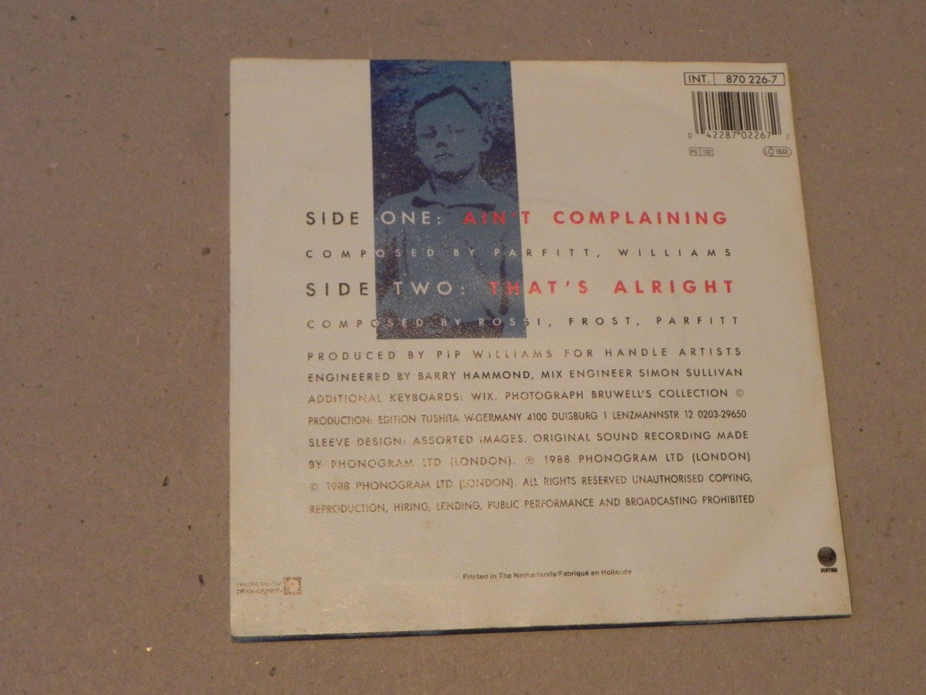 Single brit. Rock Hardrock Band Status Quo 1988 Complaining (Gebraucht ...