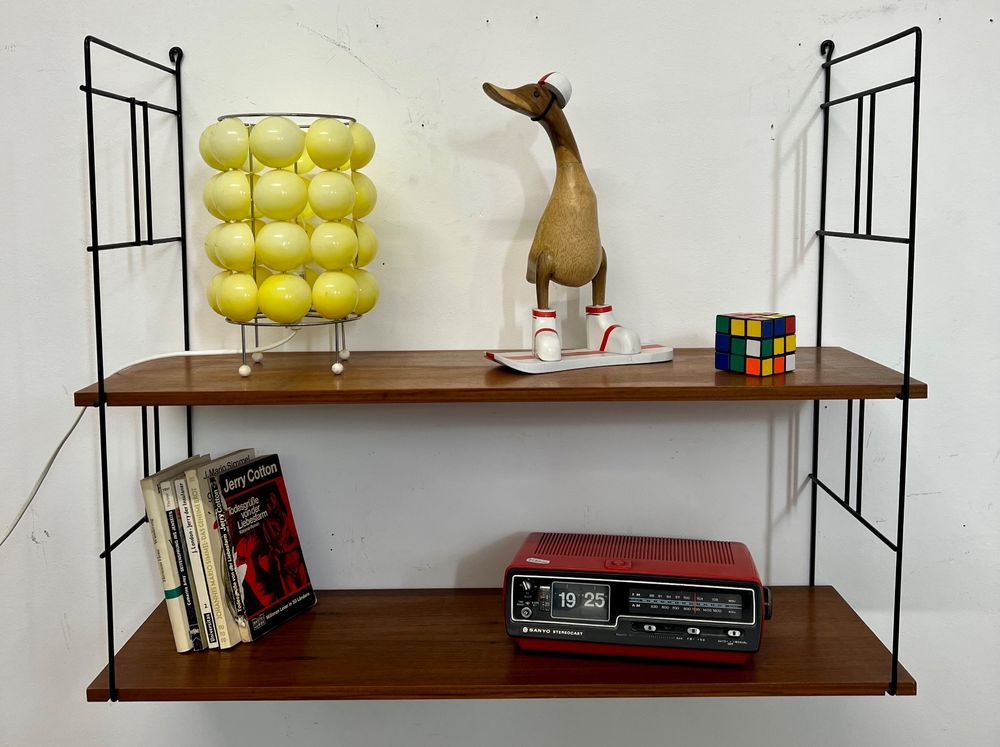 Mid Century String Regal Teakholz Farbig 2 Tablare | Kaufen auf Ricardo