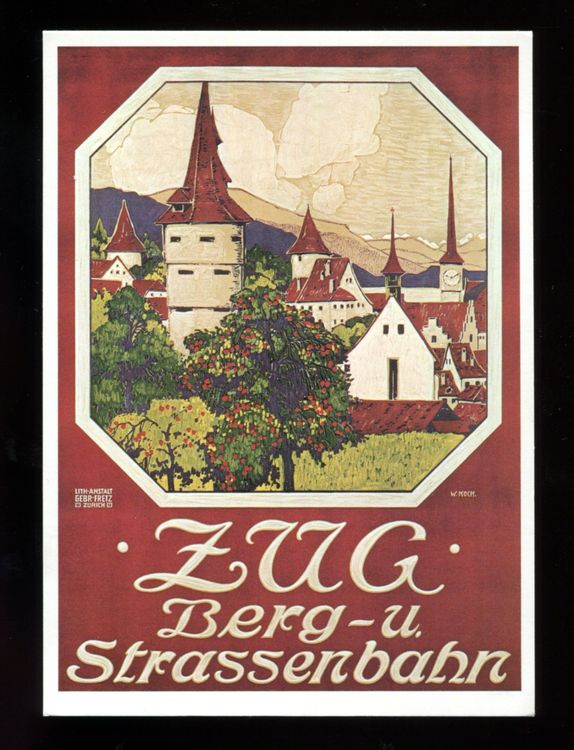 Zug, Berg- u. Strassenbahn, Künstlerkarte (Gebraucht) in Aarau für CHF 1 – mit Lieferung auf ...