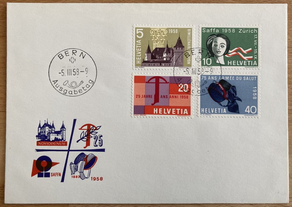 FDC Werbemarken 1958 ET BERN illustriert Typ 1/3, SBK 35 Fr. | Kaufen auf Ricardo