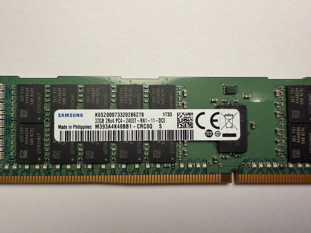 MEGA SALE RAM ++ Samsung 32 GB 2Rx4 PC4 2400T ECC DDR4 RAM (Gebraucht ...