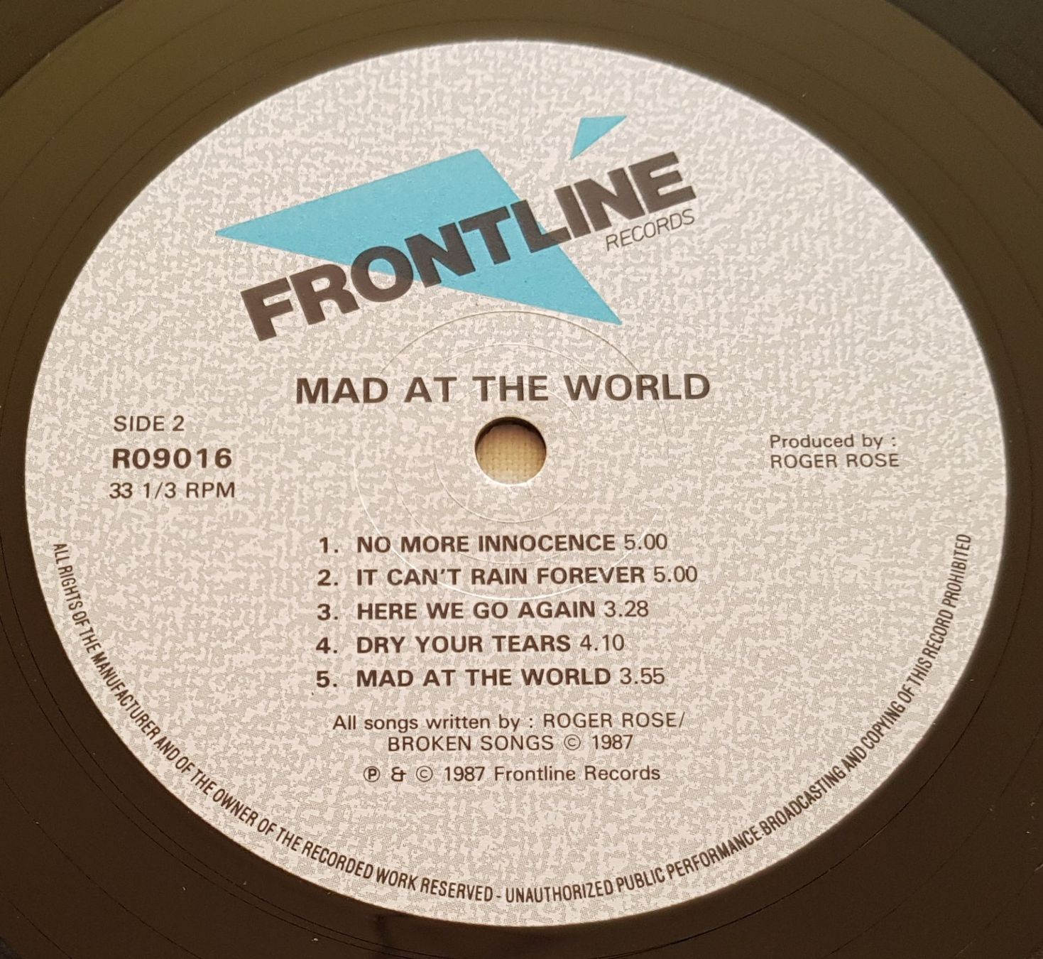 Mad At The World - Same - LP - 1987 - First Press (Gebraucht) in Uster ...