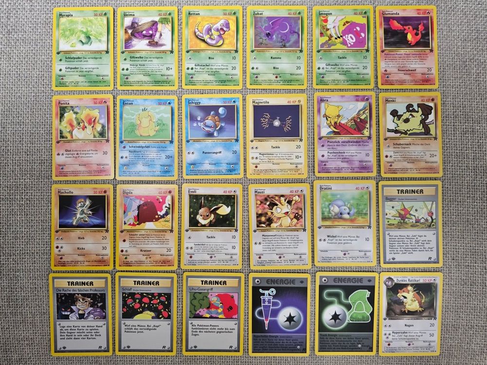 1. EDITION Team Rocket Pokemon Karten 24stk. ab 1fr (DE) (Neu (gemäss ...
