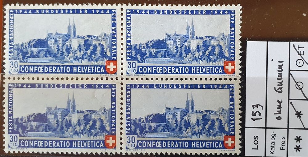 Viererblock Pro Patria (153) (Gebraucht) in Courtepin für CHF 1 – mit Lieferung auf Ricardo kaufen
