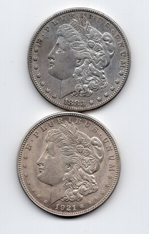 (1780) USA, 2 x 1 Dollar 1921 + 1883 (Gebraucht) in Rüthi (Rheintal ...