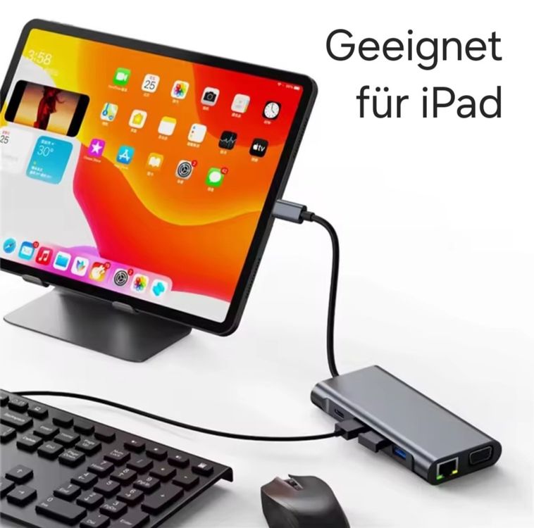 11in1 USB-C Hub / HDMI VGA MicroSD SD 3,5mm Audio PD RJ45 (Neu und ...