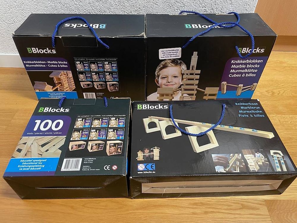 BBlocks Holzmurmelbahn Kugelbahn Holzbrücken Bauwerke (Gebraucht) in ...