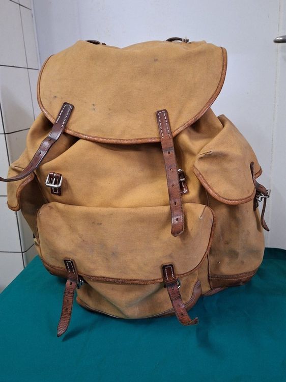 Vintage Rucksack ,"Alpina Attenhofer" Segeltuch , Leder | Kaufen auf ...