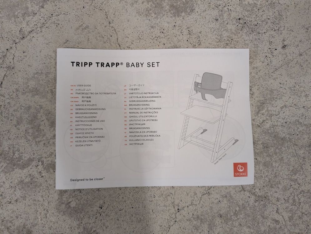 STOKKE Tripp Trapp Baby Set² White inkl. Stoffbezug + OVP (Gebraucht ...