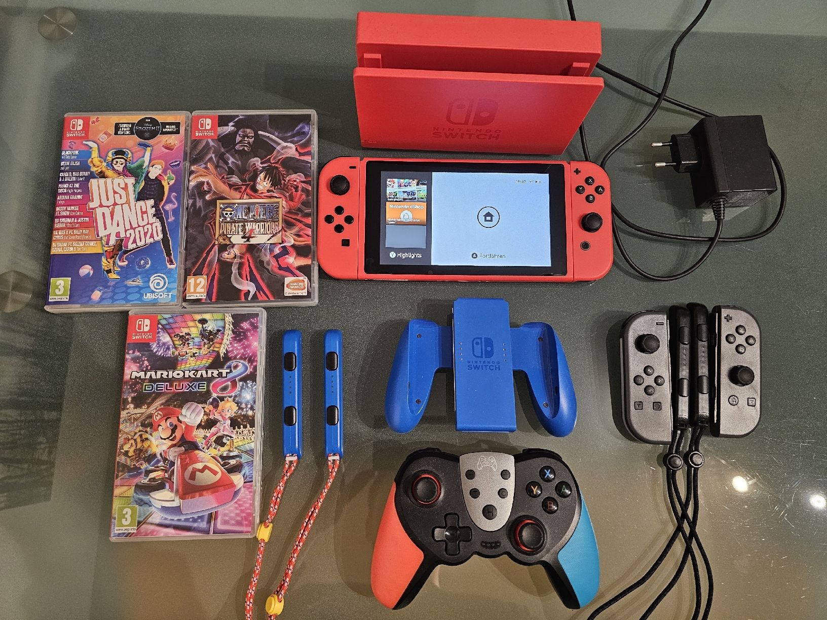 Nintendo Switch V2 Mario Red & Blue Edition inkl. Zubehör (Neu (gemäss ...