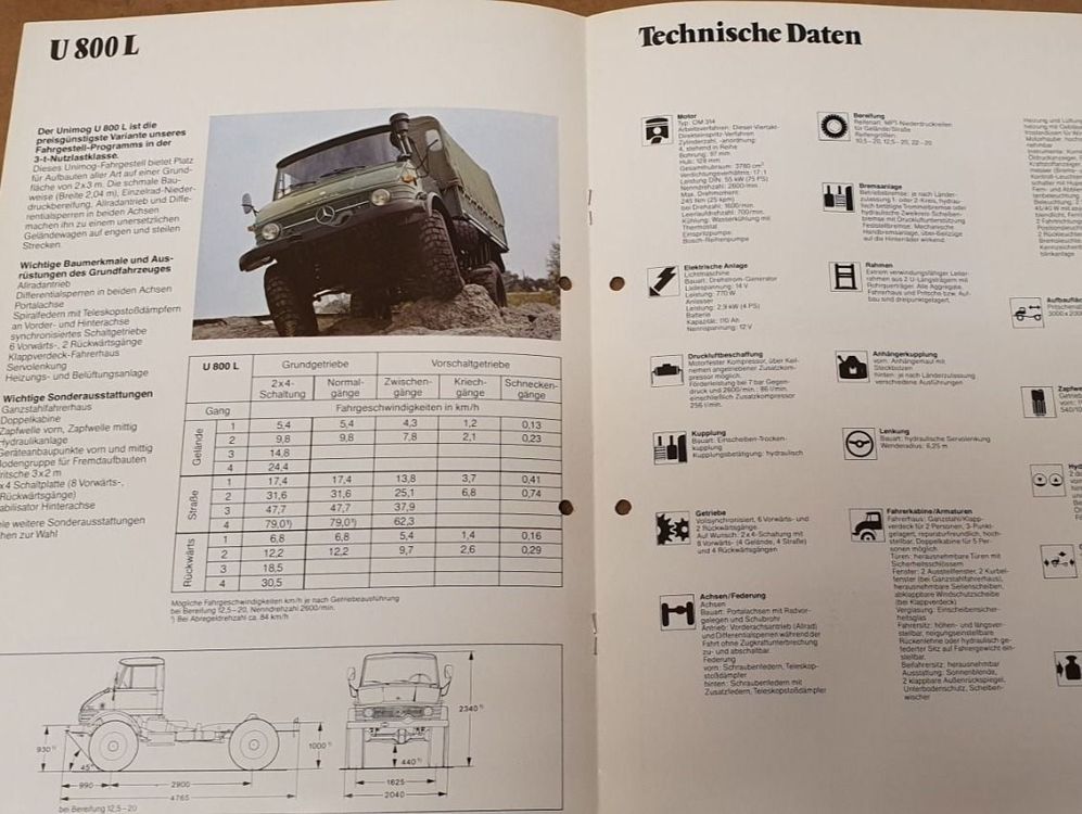 Unimog Fahrgestelle U600-U1100L Prospekt ZZ (Gebraucht) in Flawil für ...