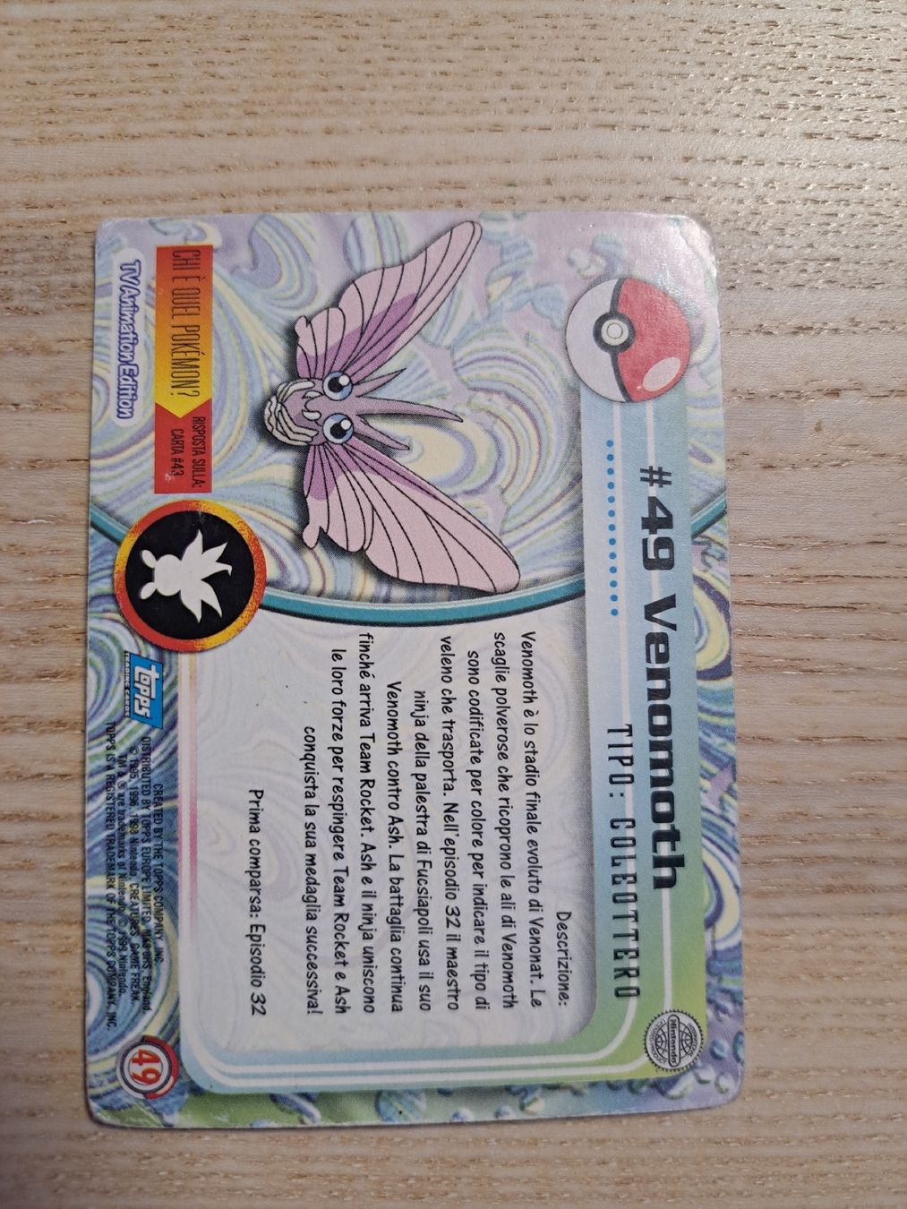 Carte Pokémon Venomoth #49 - Topps Chrome Série 1 rare! (D'occasion) à ...