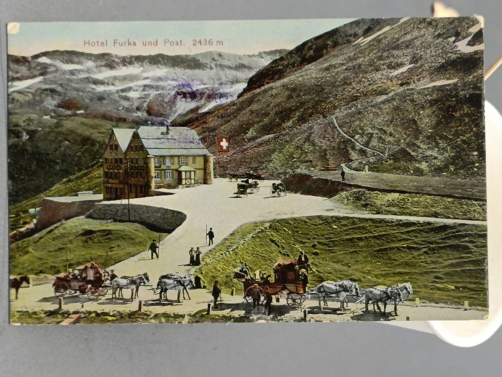 Photo Karte / Hotel Furka und Post mit Postkutsche von 1911 (Gebraucht) in Brugg AG für CHF 15 ...