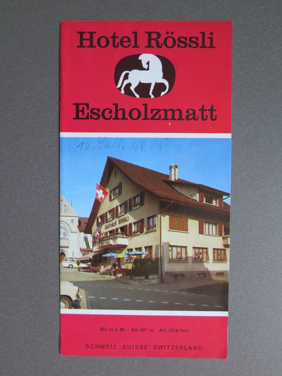 ESCHOLZMATT - HOTEL RÖSSLI - FALTPROSPEKT | Kaufen auf Ricardo
