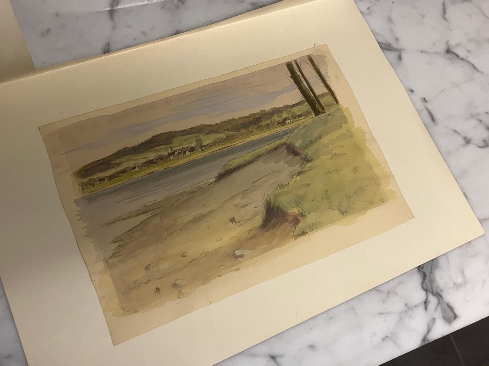 Altes Aquarell: Eschenz bei Stein am Rhein, zirka 1920 (Gebraucht) in ...