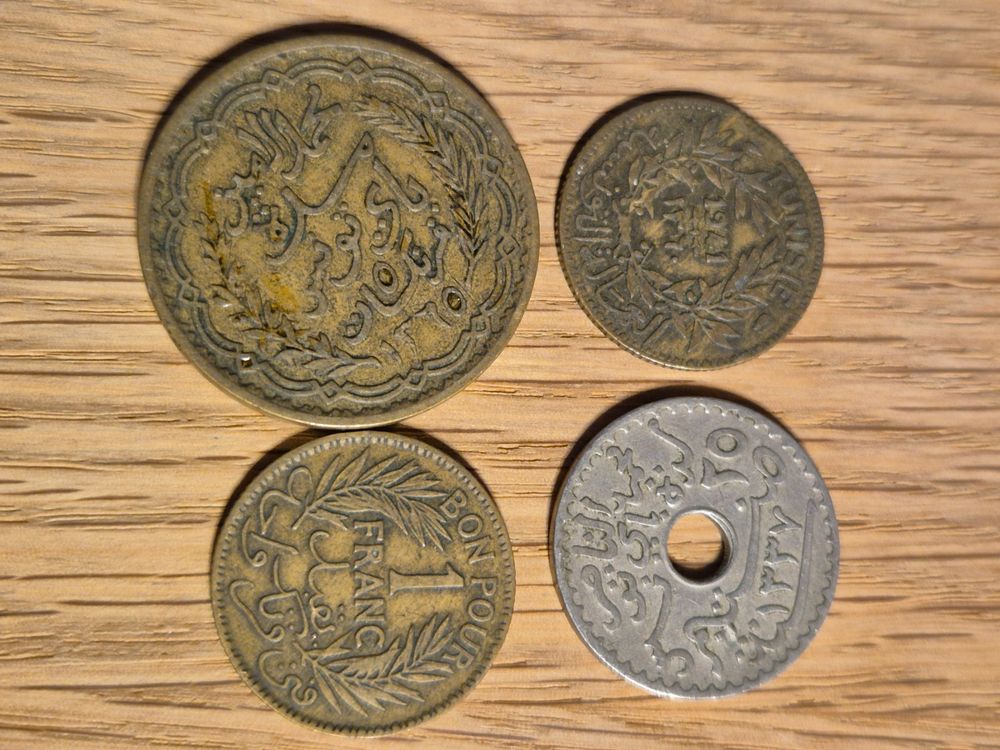 Tunesien - 4 alte Münzen ab 1919 - ab Fr. 1.--! (Gebraucht) in Mels für ...