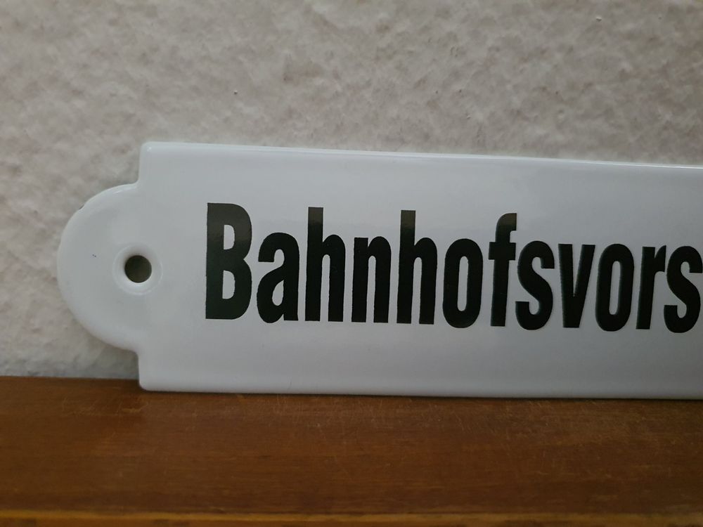 Emailschild Bahnhofsvorsteher Zug Bahn Tram Emaille Schild (Neu (gemäss Beschreibung)) in ...