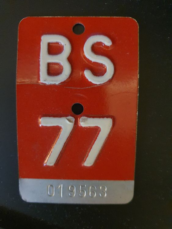 BS 77 - Seltene Veloplakette aus Basel, Jahrgang 1977! (Gebraucht) in ...