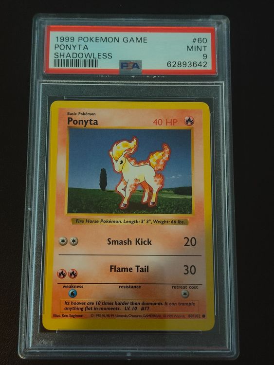 Ponyta 60 1999 Pokemon Base Set Shadowless PSA 9 English (Neu (gemäss ...