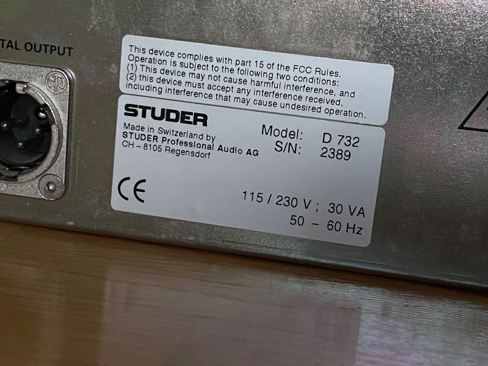 Studer D732 professioneller Studio CD Player Studer-Revox (Gebraucht) in Chur für CHF 671 – mit ...