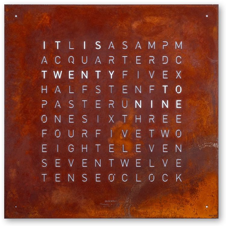 Qlocktwo Classic (Earth 45) Rust ENGLISH - DEMO - from 1.- (Neu und ...