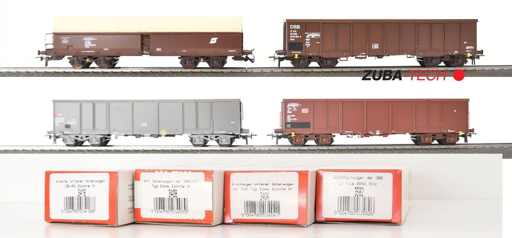 Klein Modellbahn 4x Hochbordwagen DSB, H0 GS mit OVP (Gebraucht) in St. Gallen für CHF 60 – mit ...