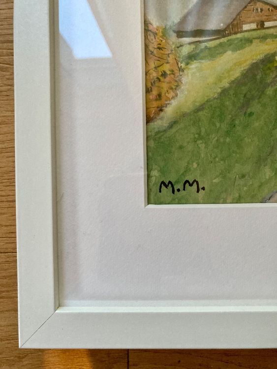 Original Aquarell Gemälde Herbst Monogramm MM neuer Rahmen (Neu (gemäss Beschreibung)) in Vaduz ...