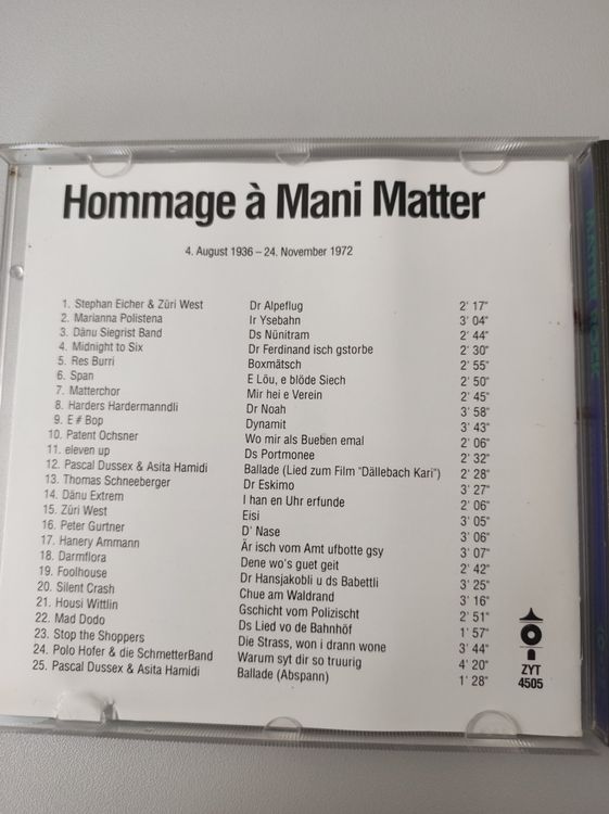 Mani Matter CD | Kaufen auf Ricardo