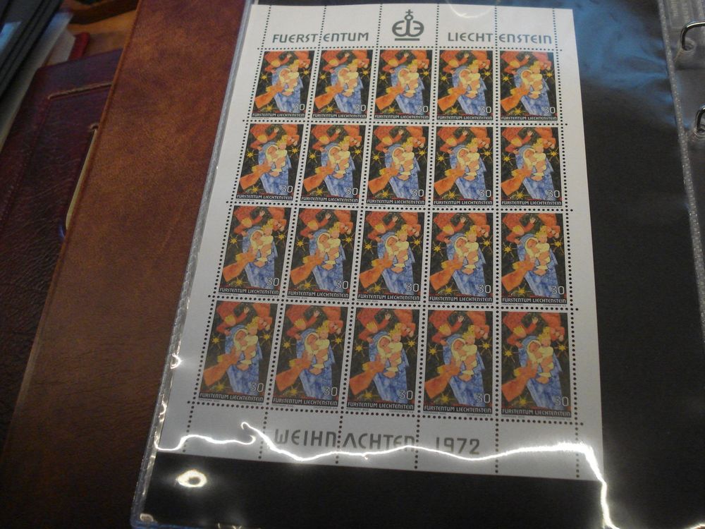 Liechtenstein 1972 Bogen ** Weihnachtsmarke (Gebraucht) in Niederwil AG für CHF 1 – mit ...