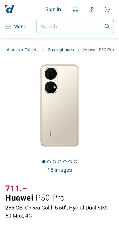 Huawei P50 Pro 256GB Gold (Gebraucht) in kriegstetten für CHF 354 – mit Lieferung auf Ricardo kaufen