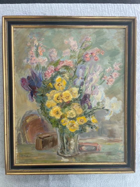 Blumenstrauss Ölgemälde gerahmt, signiert (Gebraucht) in Plasselb für CHF 19 – nur Abholung auf ...