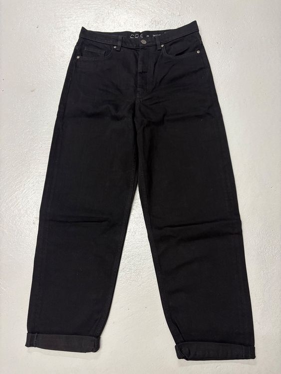 COS Jeans Gr. 29 Tapered High Rise schwarz momfit Baumwolle (Neu ...