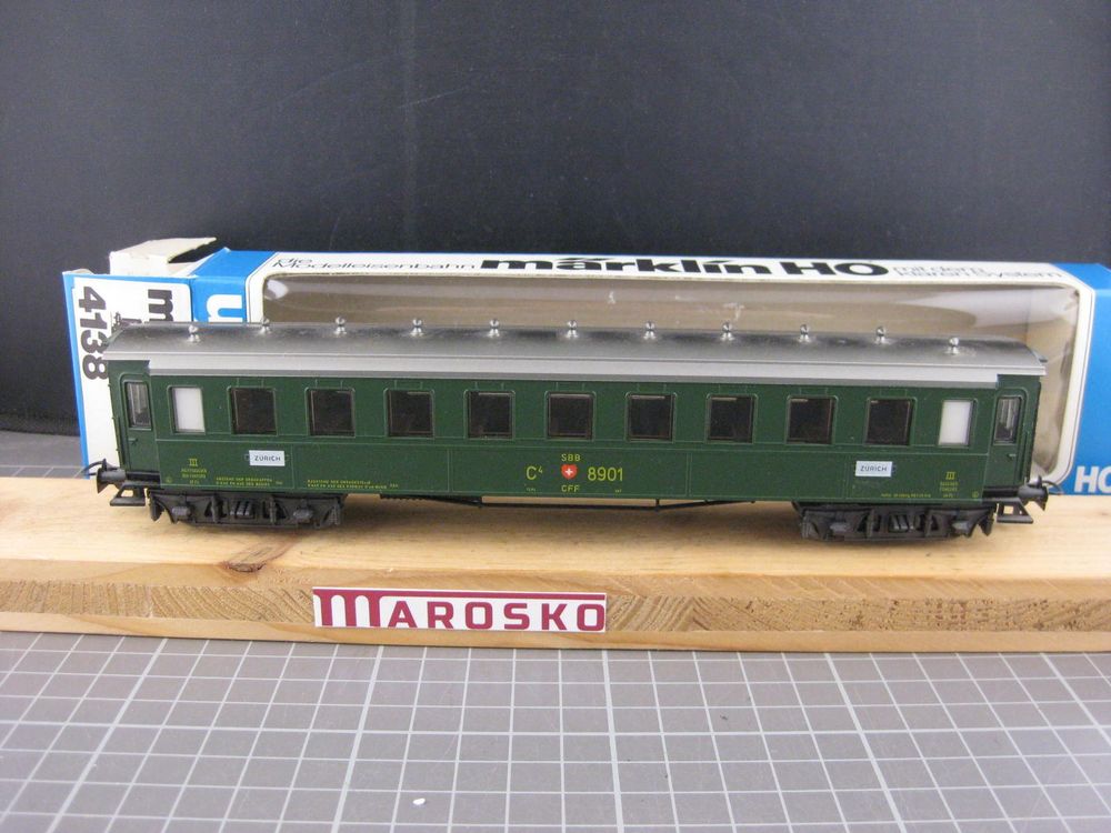 Märklin 4138 SBB Oldtimer Personenwagen C4 8901, mit OVP, . (Gebraucht ...