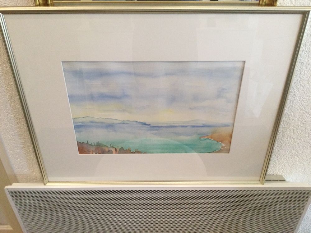 Aquarelle signé vue du Lac depuis Chexbres | Kaufen auf Ricardo