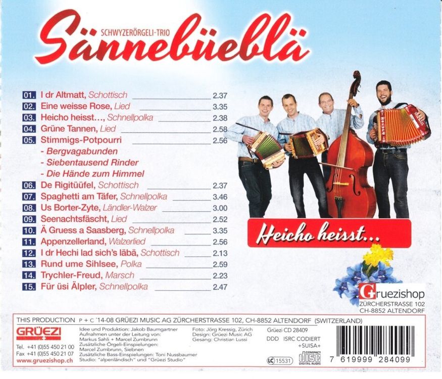 Schwyzerörgeli-Trio Sännebüeblä - Heicho Heisst..., CD, D13 (Gebraucht ...