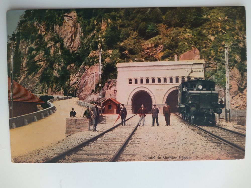 Simplontunnel Zug belebt Portalarchitektur ca. 1909 ungelauf (Gebraucht ...