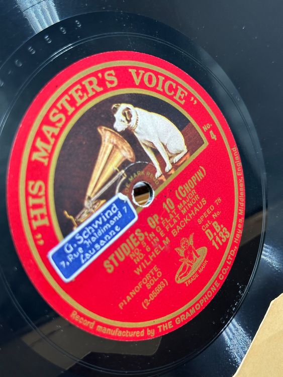 Disque 78 tours "His Master's Voice" CHOPIN (D'occasion) à Morges pour ...