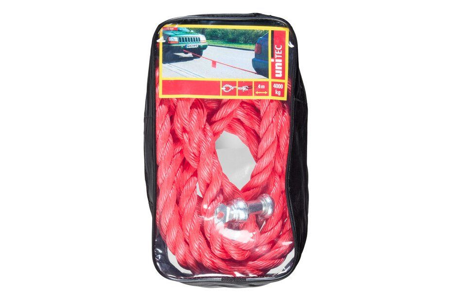 Unitec Abschleppseil Super Rot | 4 m | 4 t (Neu und originalverpackt ...