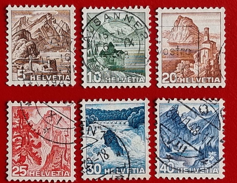 LANDSCHAFTSBILDER FARBÄNDERUNG Z 285 - 290 1948 GEBRAUCHT (Gebraucht) in Düdingen für CHF 2 ...